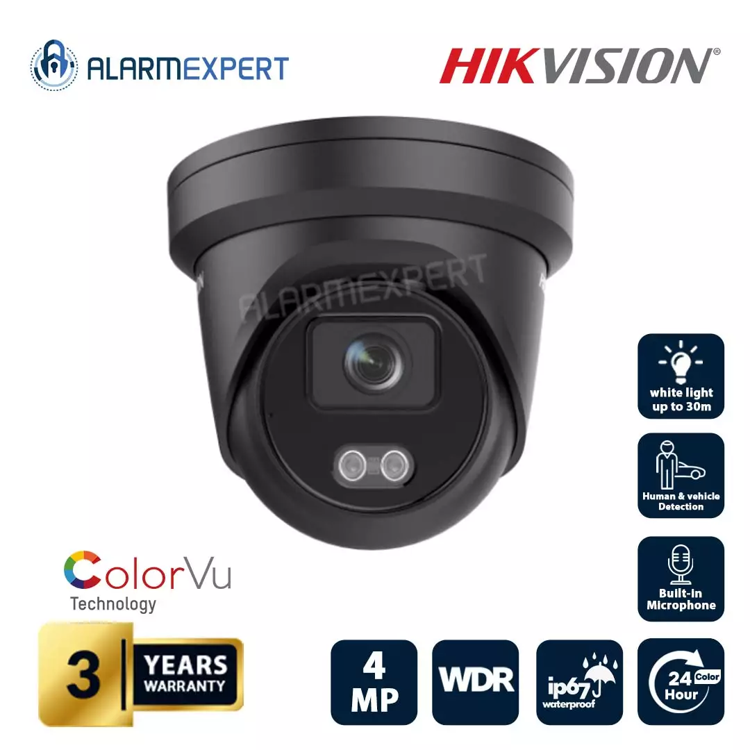 Hikvision Ds 2cd2347g2 Lu 4 Mp Colorvu Turret Ip Camera Black