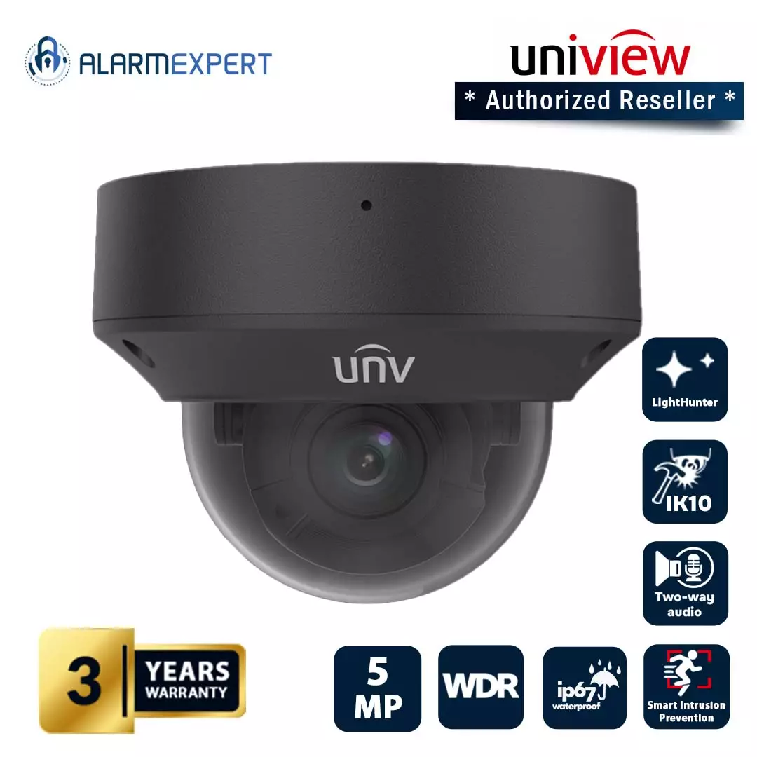 Uniview 5MP Intelligent LightHunter IR Dome IP Camera Black
