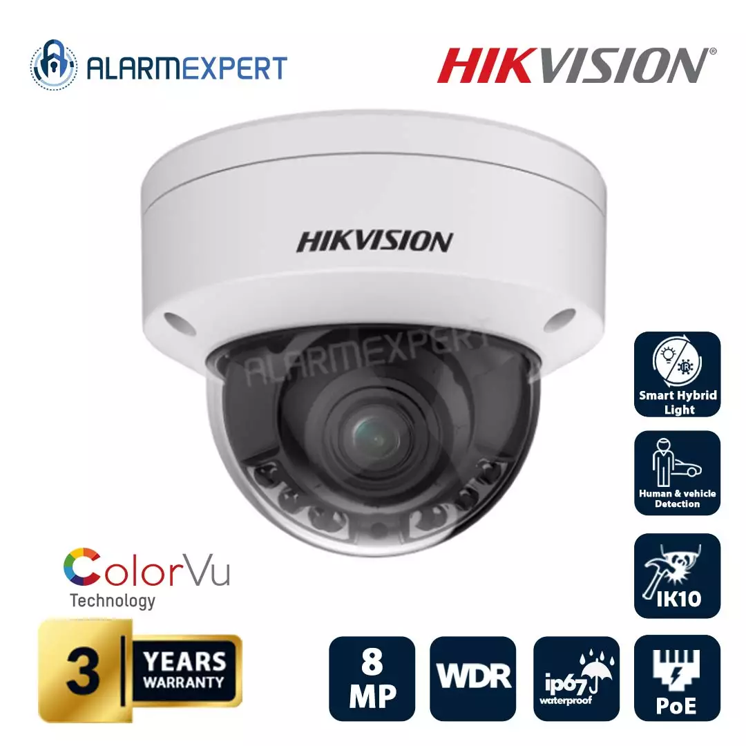 Hikvision 8MP Smart Hybrid Light ColorVu Motorized Dome Camera