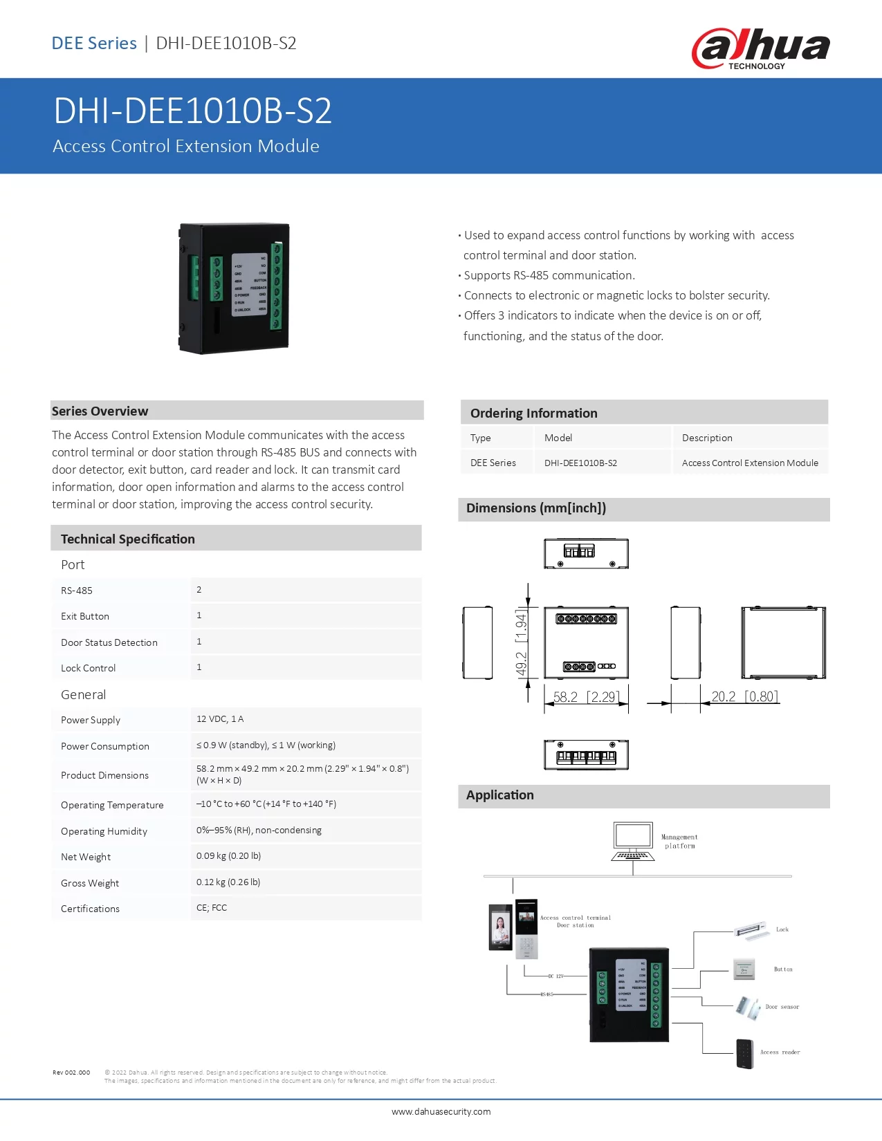 Dahua Access Control Extension Module - Alarm Expert Dahua Access Control Extension Module - Alarm Expert