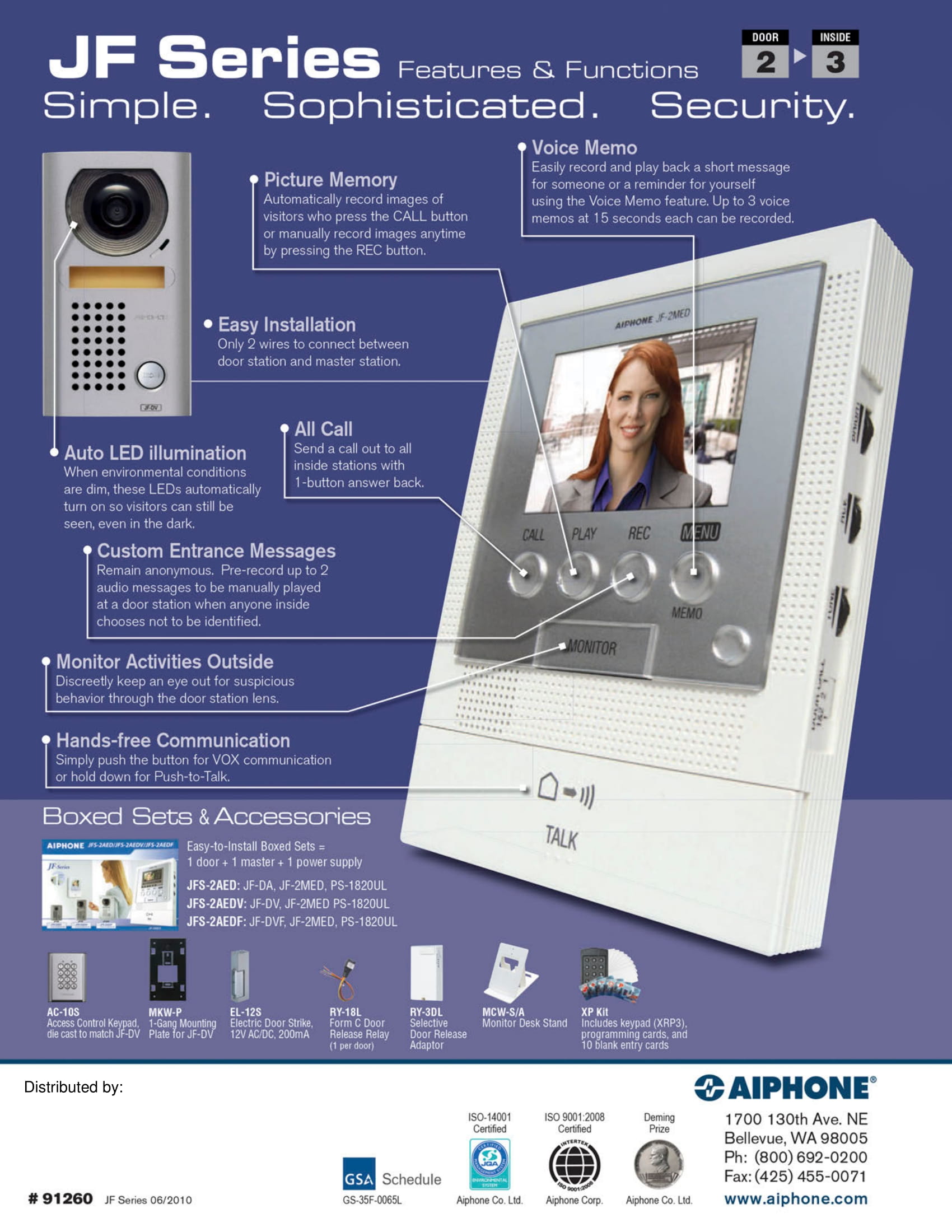 Aiphone Hands-Free Video Intercom Set with Surface Mount Vandal ... Aiphone Hands-Free Video Intercom Set with Surface Mount Vandal ...