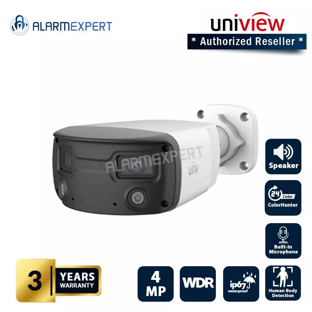 Uniview 4MP HD ColorHunter Wide Angle Fixed Bullet IP Camera