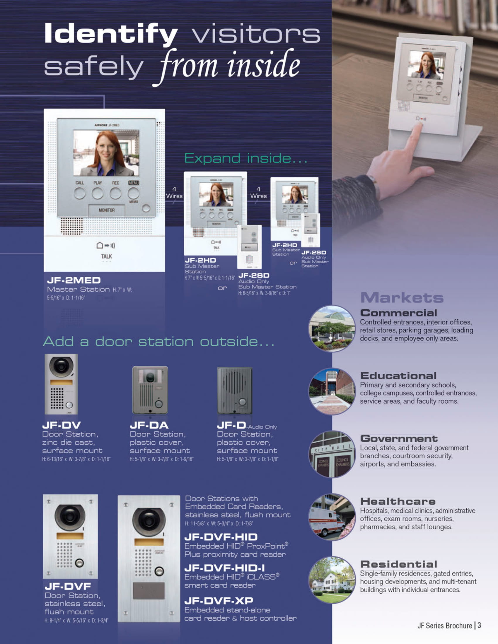 Aiphone Hands-Free Video Intercom Set with Surface Mount Vandal ... Aiphone Hands-Free Video Intercom Set with Surface Mount Vandal ...