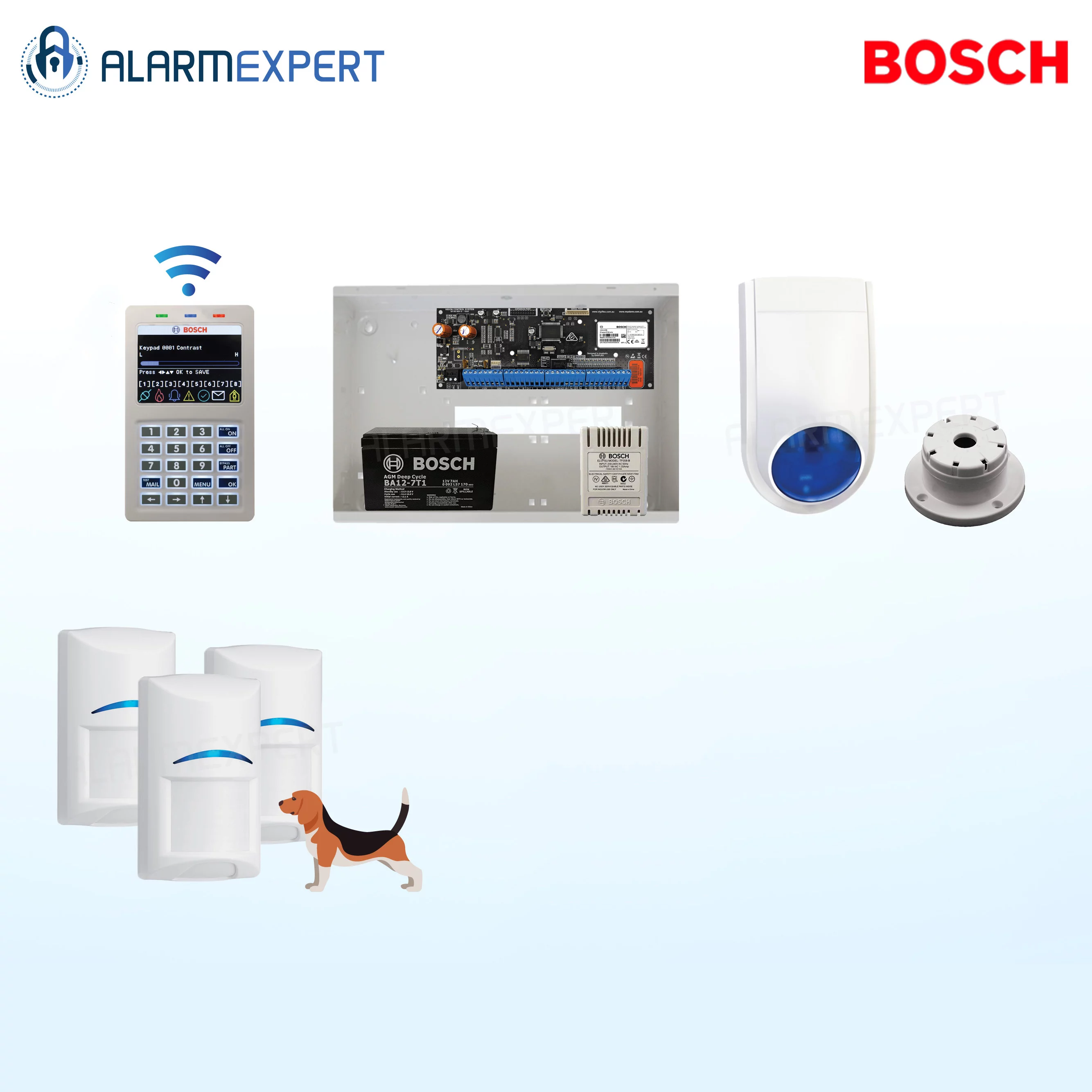 Bosch Solution 6000-WiFi Alarm Kit & 3x Tri-Techs - Alarm Expert